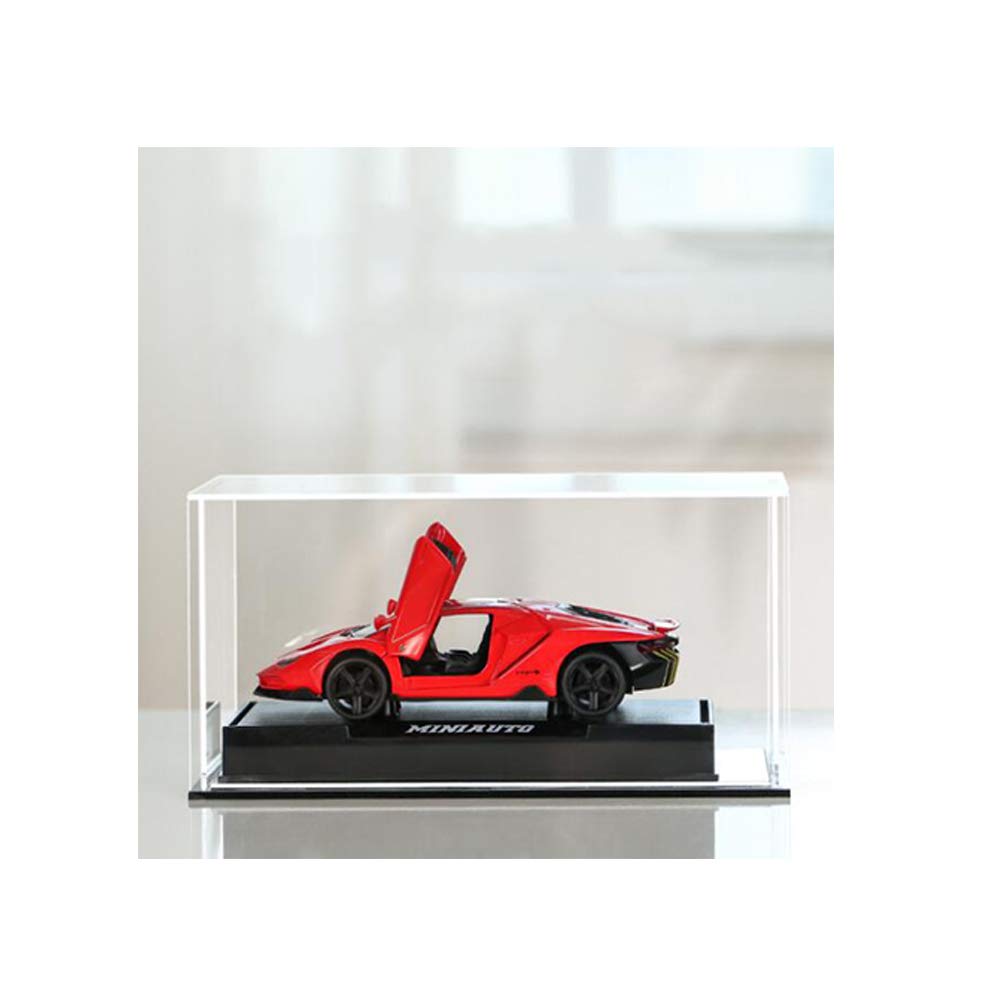 Self-Assembly Acrylic Display Case,Deluxe Dustproof Showcase,Cube Countertop Box for Pop Figures Collectibles Toys,Need Remove The Protective Film (10x4x5.7 inch; 25x10x14.5cm)