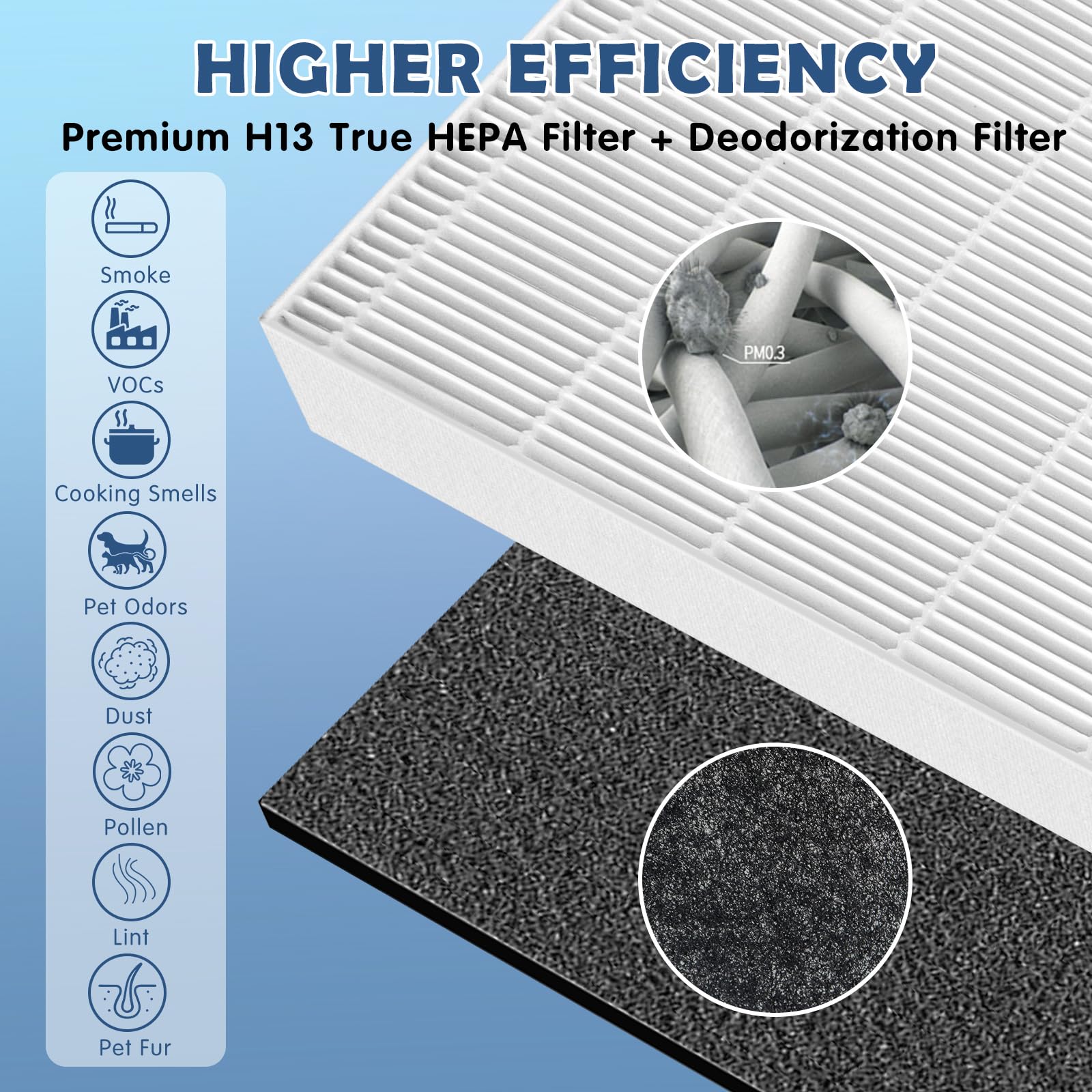 VIEWALL AP-1512HH Filter Replacement for Coway AP-1512HH, AP-1518R, AP-1519P, Includes 2 Pack Ture Filters + 2 Pack Activated Carbon Pre-Filters
