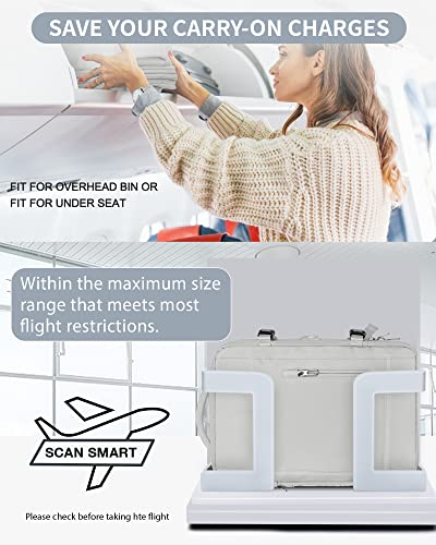 Large Travel Backpack Men,Carry On Backpack,Expandable Airline Airplane Flight Approved Weekender Backpack,Laptop Backpack,Waterproof 40l Business Travel Backpack Women,Overnight Backpack, Grey