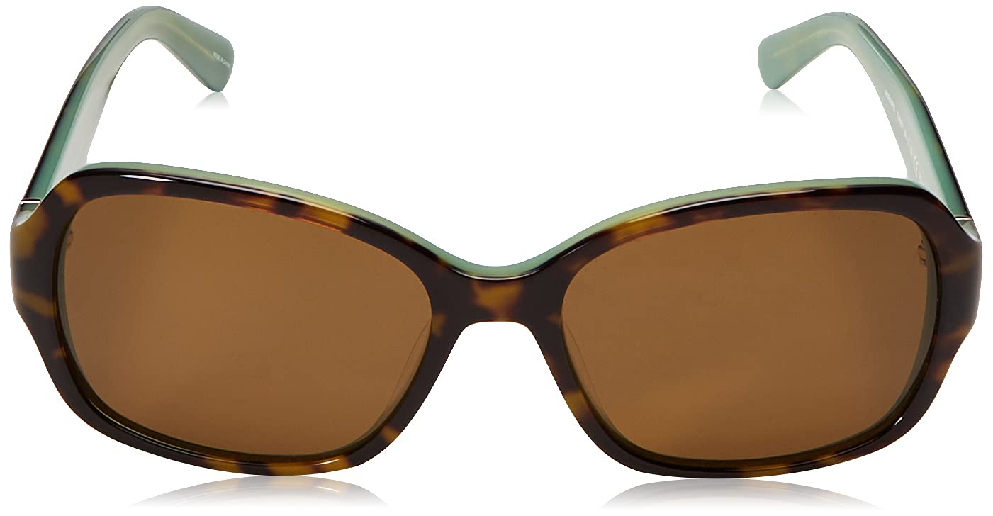Kate Spade New York Women's Akira Rectangular Sunglasses, Tortoise Mint Polarized, 54 mm