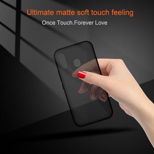 Cadorabo Case Compatible with Samsung Galaxy A40 in Frosted Black - Mobile Phone case with TPU Silicone Inside and matt Plastic Back - Protective Cover Hybrid hardcase Back case