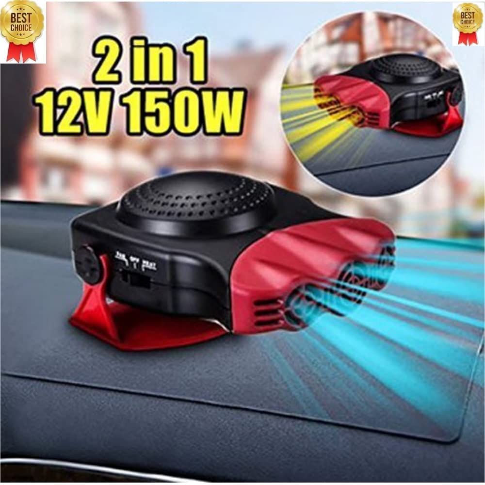 Car Heater - 2 in 1 Portable Car Heater De-icer, 12V Car Heater That Plugs Into Cigarette Lighter, Ceramic PTC Fast Heating 360° Rotatable Car Heate