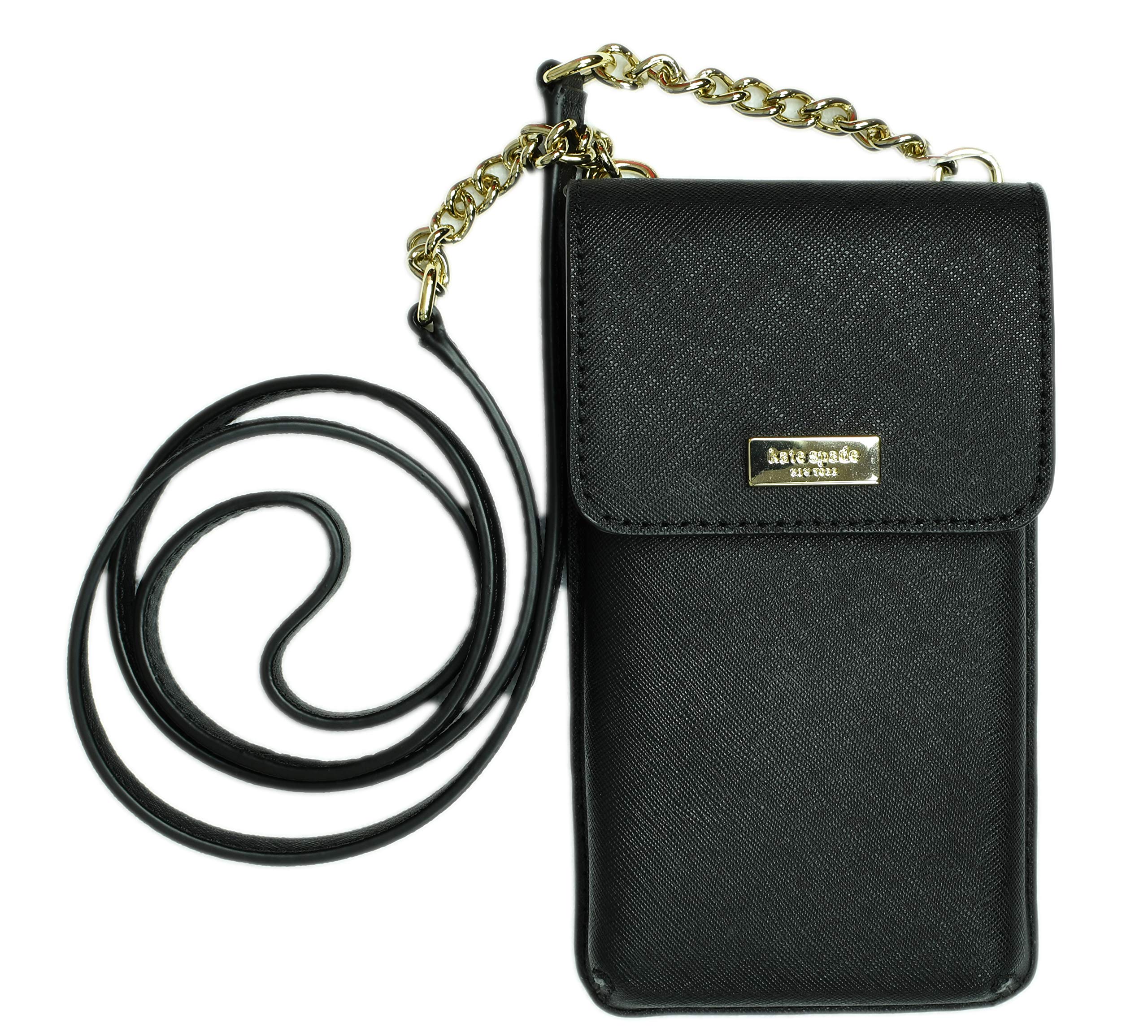 Kate Spade New York Laurel Way North South Womens Iphone Case Saffiano Leather Crossbody (Black)