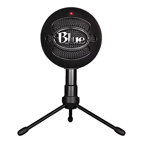 Blue Snowball USB Microphone with Two Versatile Pickup Patterns and Stylish, Retro Design for Recording, Streaming & Podcasting on PC & Mac – Gloss Black