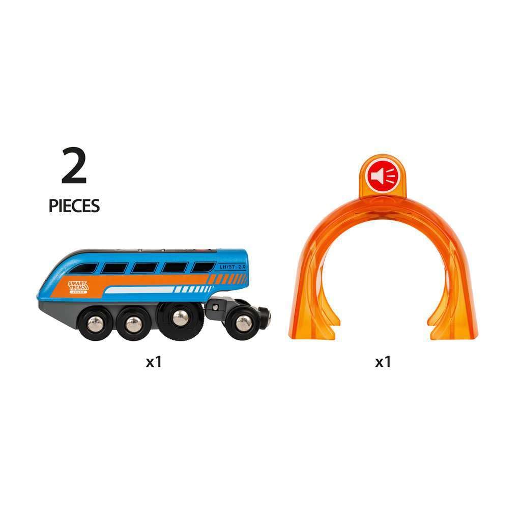 BRIO 33971 Smart Tech Sound Record & Play Engine | Wooden Toy Train for Kids Age 3 and Up
