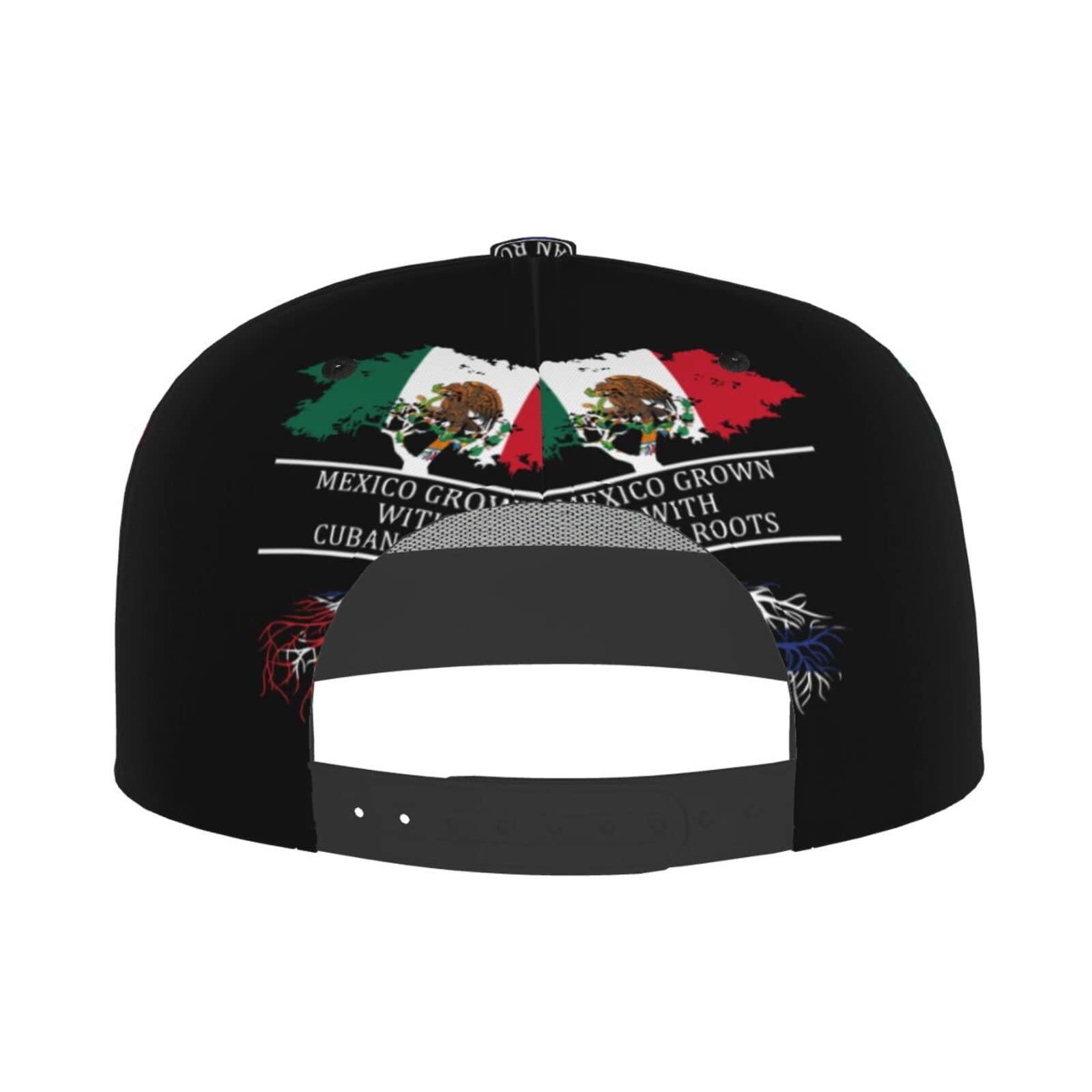 DARLEKS Mexico Grown with Cuban Roots Flat Bill Brim Baseball Cap Cool Hip Hop Trucker Hat Men Women Adjustable Baseball Caps