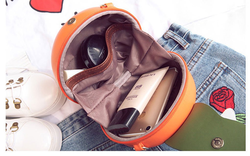 MILATA Fruit Orange Shaped Women Pu Leather Clutch Purse Cross Body Bag