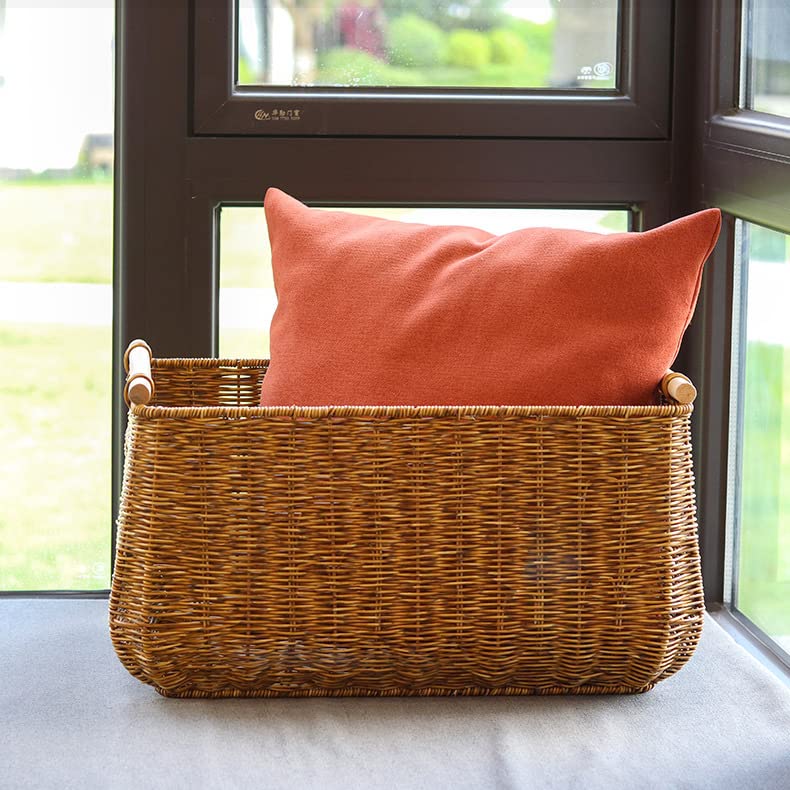 Environmentally PP Rattan Woven Basket Hand Woven Storage Basket Bedroom Living Room Storage Basket