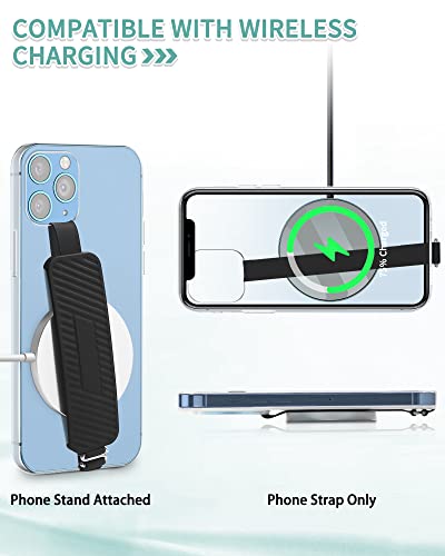 Phone Loop, CISID 3 Pcs Silicone Phone Grip Strap with Stand Reusable Cell Phone Holder for Hand Phone Finger Holder for Most Phone Cases (Black, Pink, Green, 210mm)