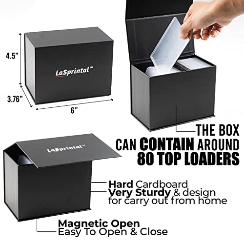 LASPRINTAL 50 Top Loaders for Cards 3" X 4" Regular 35pt & 100 Penny Sleeves, w/Magnetic Card Box β Top Loaders Baseball Card Sleeves Toploader Card Protectors K-Pop Card Sleeves