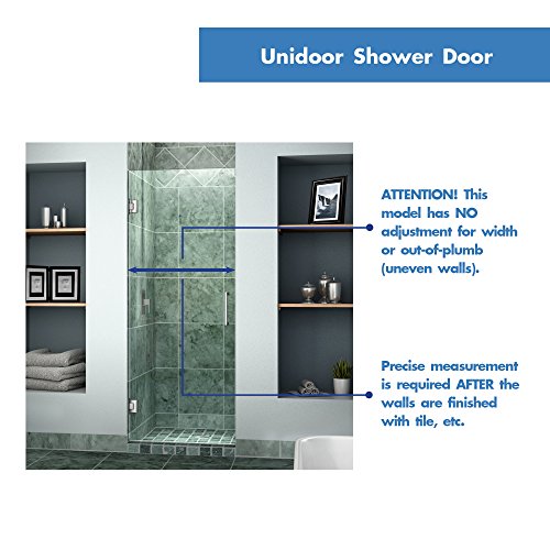 DreamLine Unidoor 28 in. W x 72 in. H Frameless Hinged Shower Door in Brushed Nickel, SHDR-20287210F-04
