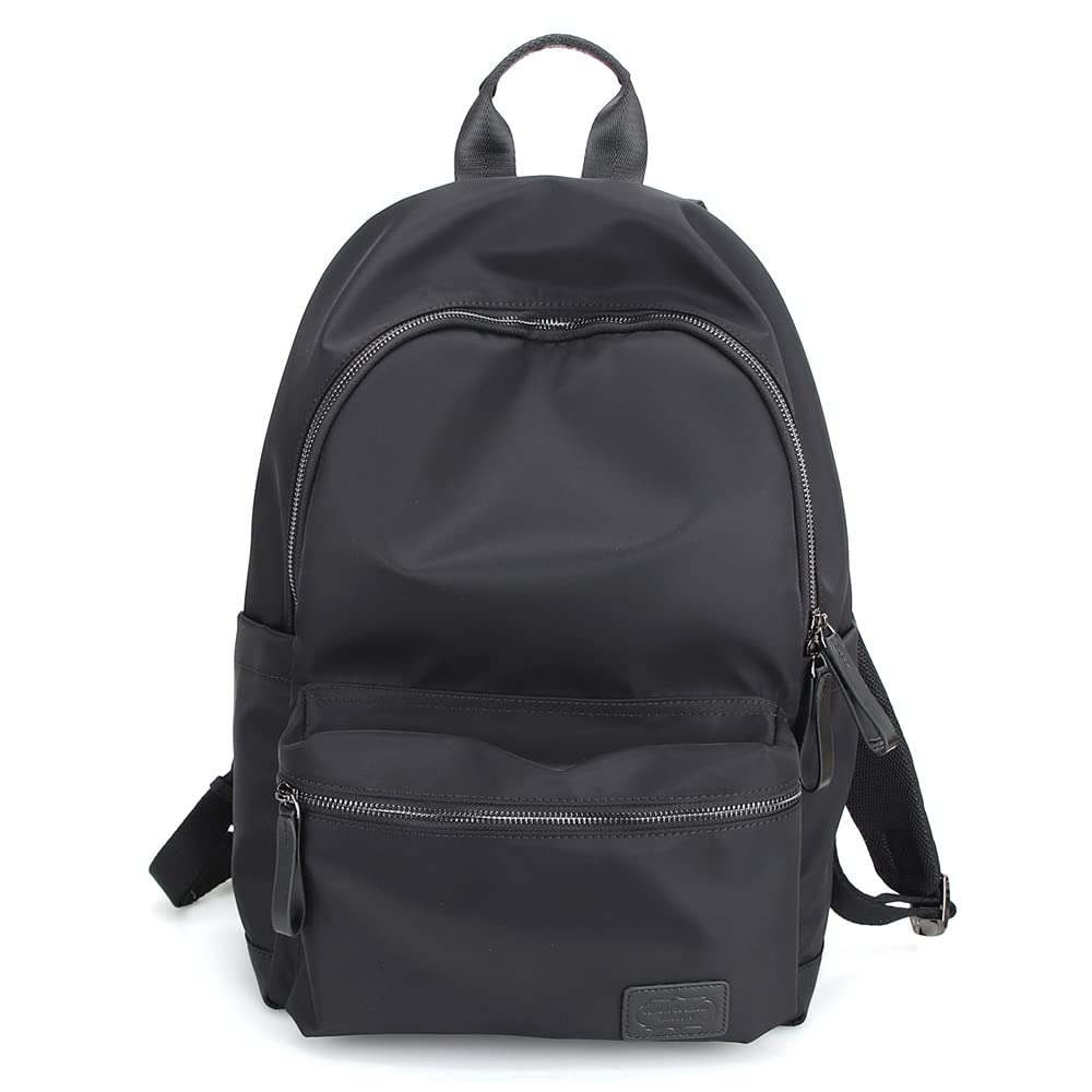 Camelia de Amour Women backpack purse Fashion Nylon Rucksack medium size (t295-115 black/black Hardware)