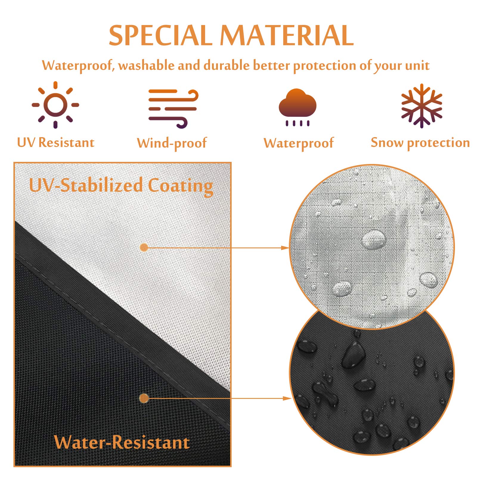 Foozet Window Air Conditioner Cover for Outside Unit, 27"W x 23"D x 18"H inches, Large, 420D