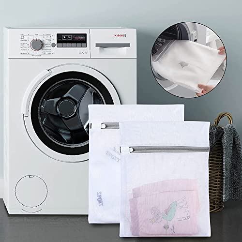 Mesh Laundry Bag - 3 Pack Durable and Reusable Wash Bag Travel Organization Bag for Garment, Socks, Underwear, Panties (9.5Inch x 12 Inch)