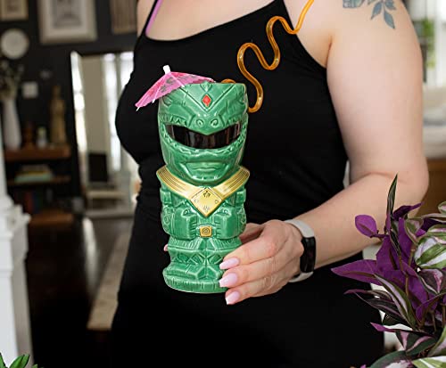 Geeki Tikis Power Rangers Green Ranger 16-Ounce Ceramic Mug | Cocktail Tumblers, Beer Mug Glassware For Liquor, Beverages, Pub Drinks, Tropical Drinkware For Home Barware Decor | Mighty Morphin Gifts