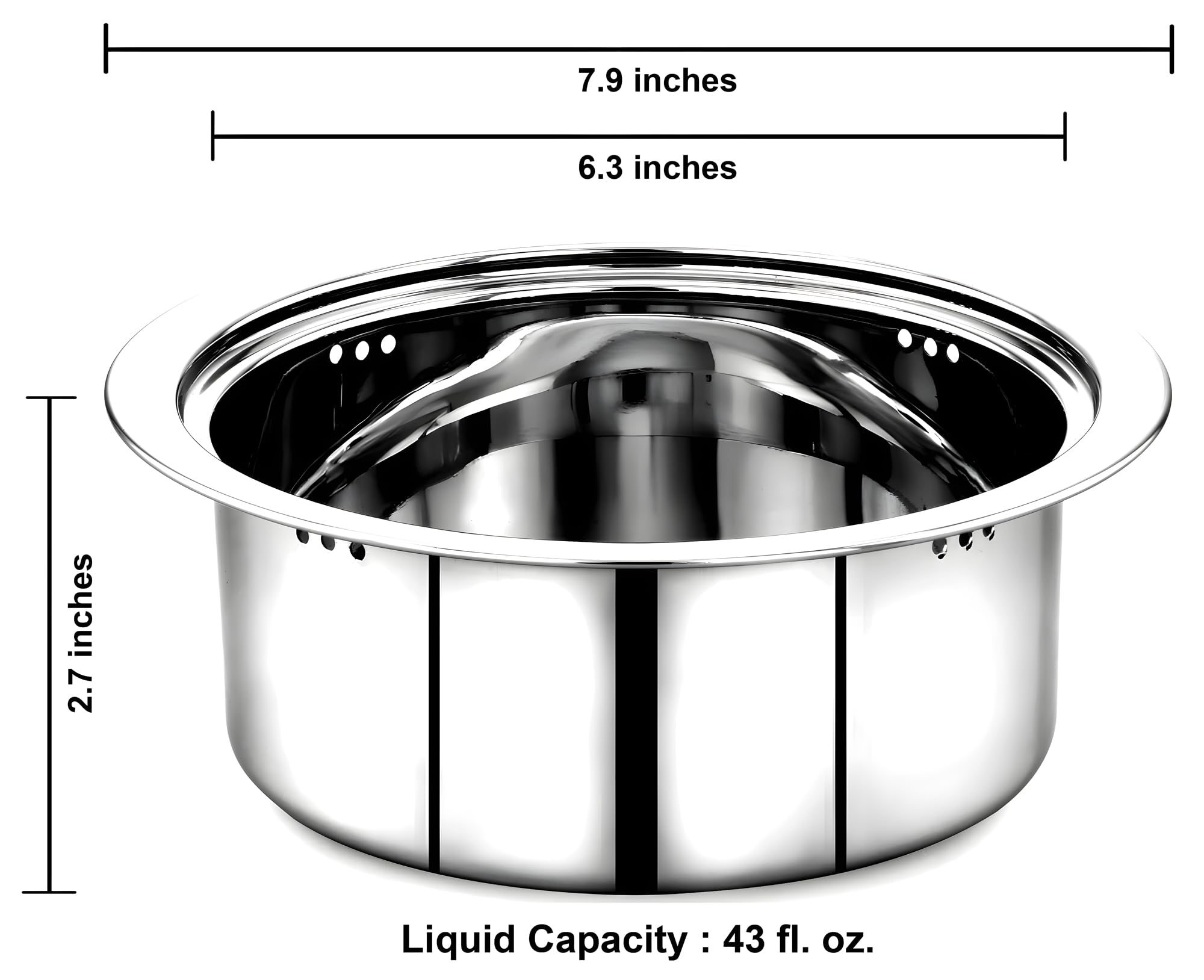 EasyShopForEveryone Stainless Steel Double Boiler for Stove Top, Molde Para Flan, Includes Inner Pan - Dishwasher Safe Flanera