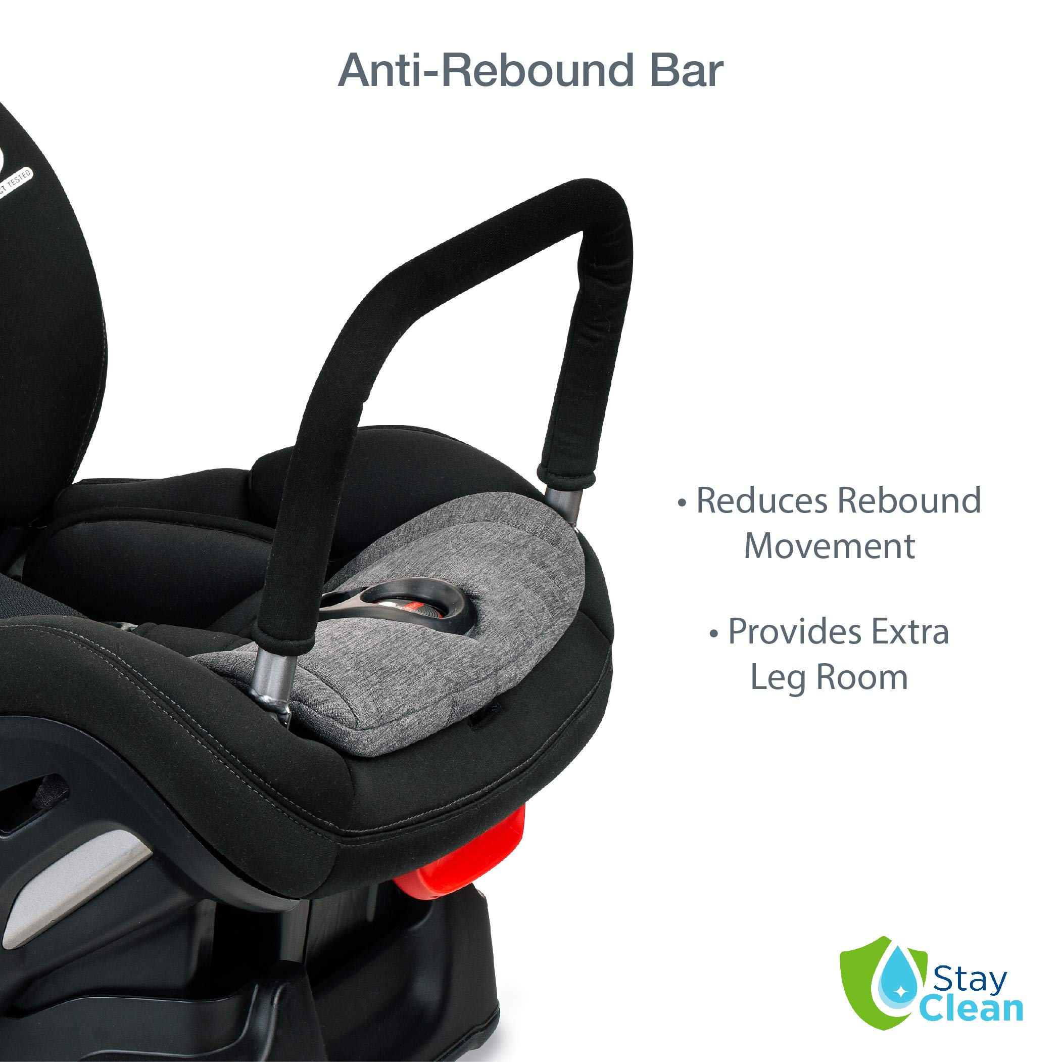 Britax Boulevard ClickTight Anti-Rebound Bar Convertible Car Seat, StayClean Grey - Stain, Moisture & Odor Resistant Fabric