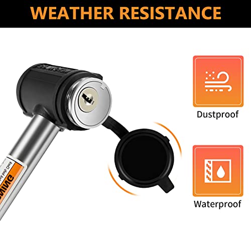 META Hardware Swivel Head Trailer Hitch Lock, Right Angle 1/2β and 5/8β Diameter Dual Bent Pin for Class I II III IV V Hitches, Anti-Theft Hitch Pin Lock Compatible with Tow Truck, Boat, Bike