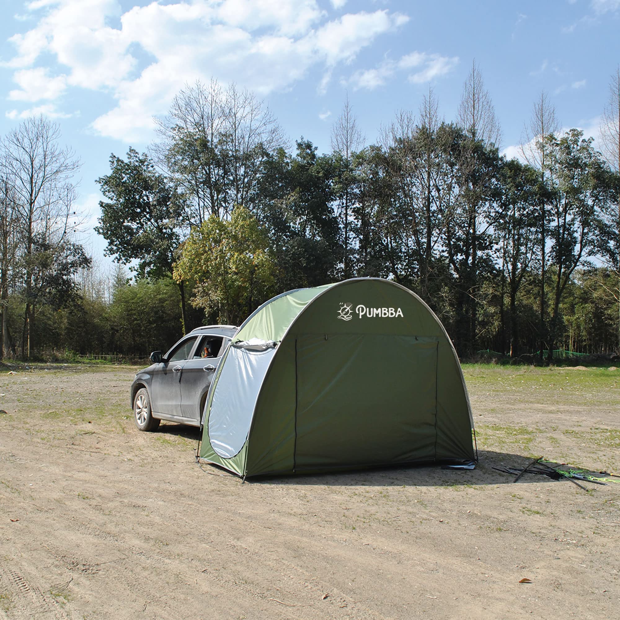 Car Tent Has Big Screen Room - SUV Camping Tents with Tall Hall - Rear Tent Tailgate Tent Universal Fit