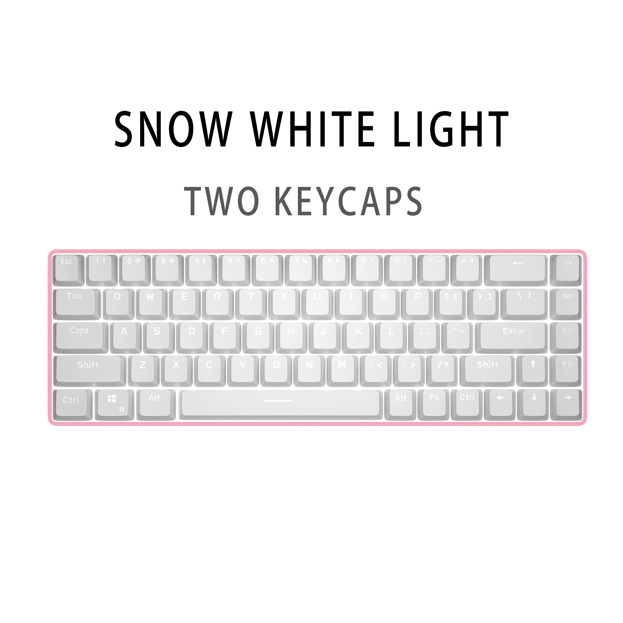 Camiysn Pink Gaming Mechanical Keyboard,Compact 68 Keys Anti-ghosting with Blue Switch Cute White Light with Detachable Type-C Keyboard for PC Gamer Windows Laptop Mac/Xbox