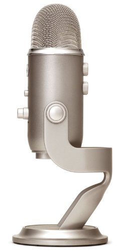 Blue Yeti USB Mic for Recording & Streaming on PC and Mac, 3 Condenser Capsules, 4 Pickup Patterns, Headphone Output and Volume Control, Mic Gain Control, Adjustable Stand, Plug & Play - Platinum