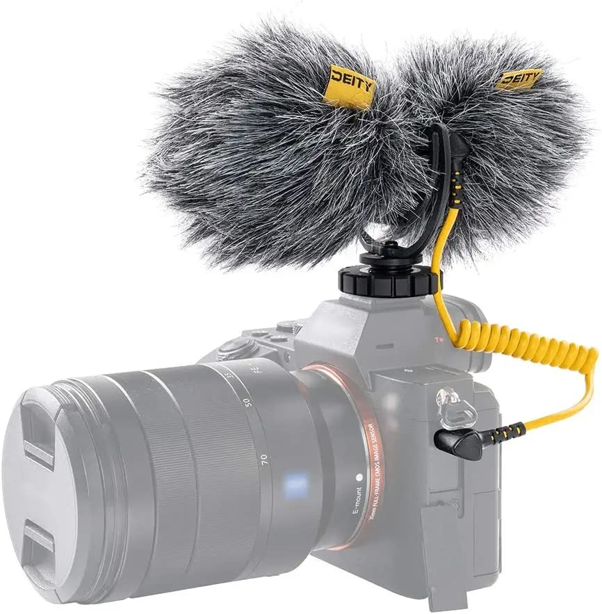 Deity V-Mic D4 Duo Microphone Mini Portable Voice Recorder Cardioid Interview Mic with 4 Windscreens Dual-Capsule Microphone Compatible for Vlog Pocket Cam DSLR Camera
