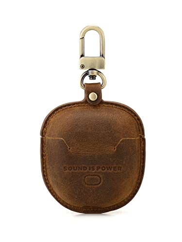 for Bose QUIETCOMFORT Earbuds II Bluetooth Headset Genuine Leather Case Big Shark 2nd Generation Headphone Cover(Coffee Color)