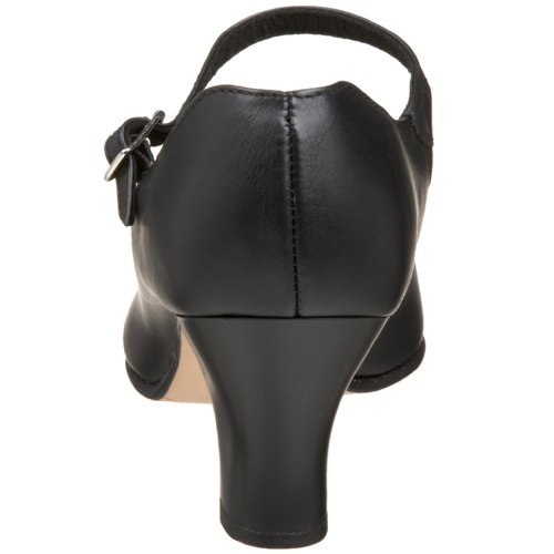Capezio Student Footlight Character Dance Shoes, Professional Dance Shoes For Women With Non-Slip Heel, Leather Upper & Comfortable Design, Stylish & Supportive Character Shoe - Black, Size 9.5