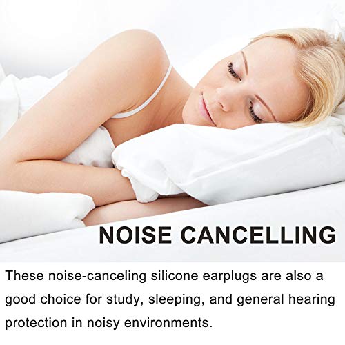 Ear Plugs for Sleeping, Reusable Silicone Moldable Noise Cancelling Sound Blocking Reduction Earplugs for Swimming, Snoring, Concerts, Shooting, Airplanes, Musicians, 32dB Highest NRR
