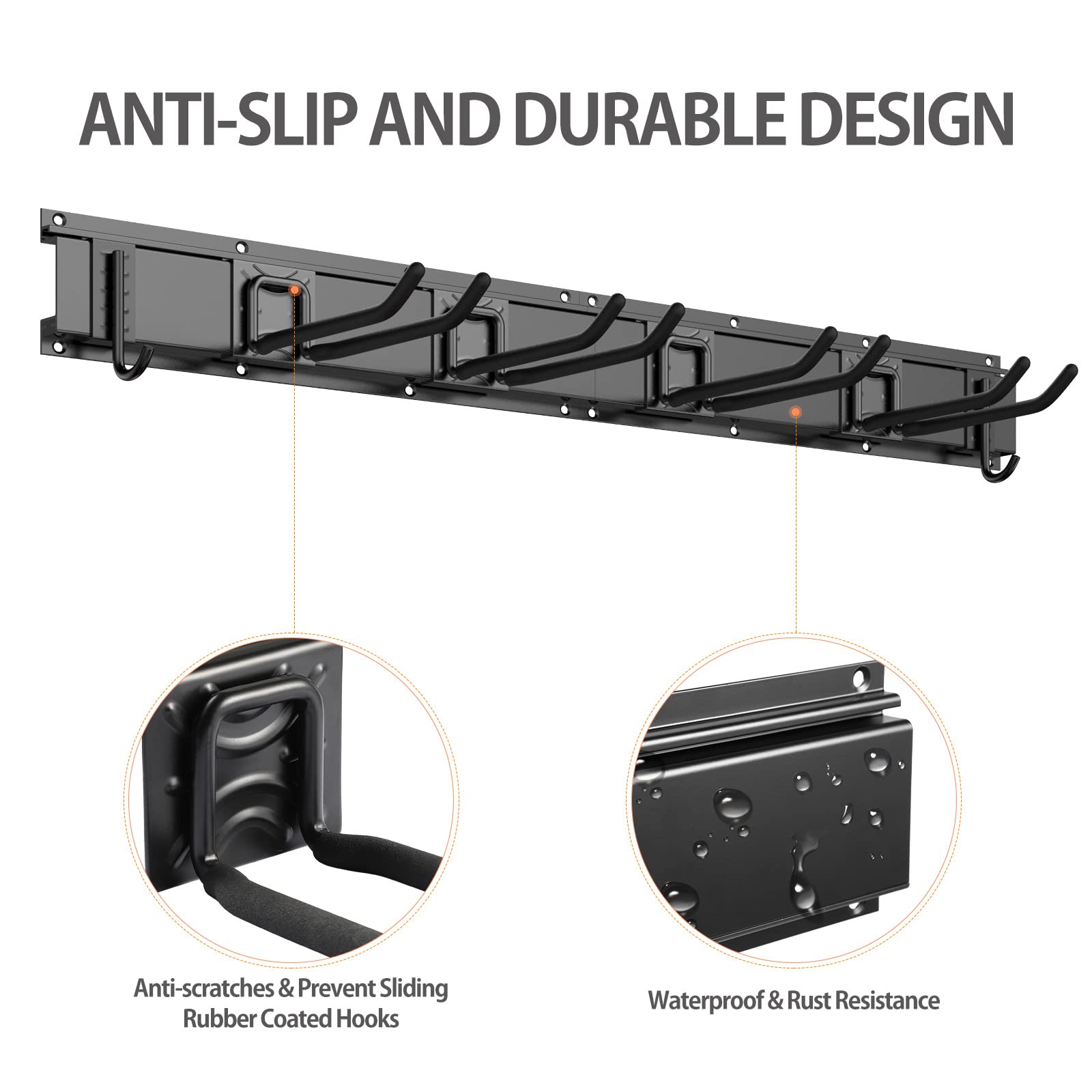 Garage Wall Organizer, Garden Tool Organizer, Garage Tool Organizer Wall Mount, Heavy Duty Steel Wall Holders for Yard Tools Hanger, Corner Shelves with Rake & Shovel Rack, Garage Gifts for Men