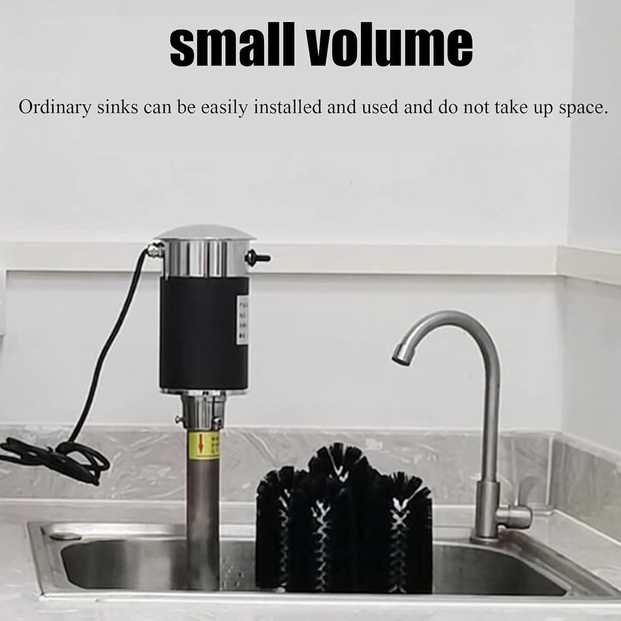 Electric Glass Washer,5-Brush Commercial Automatic Glass Cleaning Machine, for Long Leg Cup, Red Wine Glass, Bar Kitchen Sink, 600-800 Cups/Hour