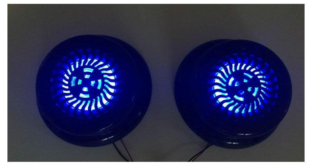 KCHEX 2 Black Wavy Blue LED 5.25" Flush Mount Speaker UV Waterproof