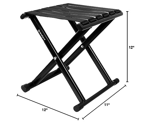 Camping Stool 12.6", Heavy-Duty Folding Stool, Portable Outdoor Small Folding Chair, Hold Up to 600lbs, Camp Stool Suitable for Camping, Hiking, Fishing (S, Black)
