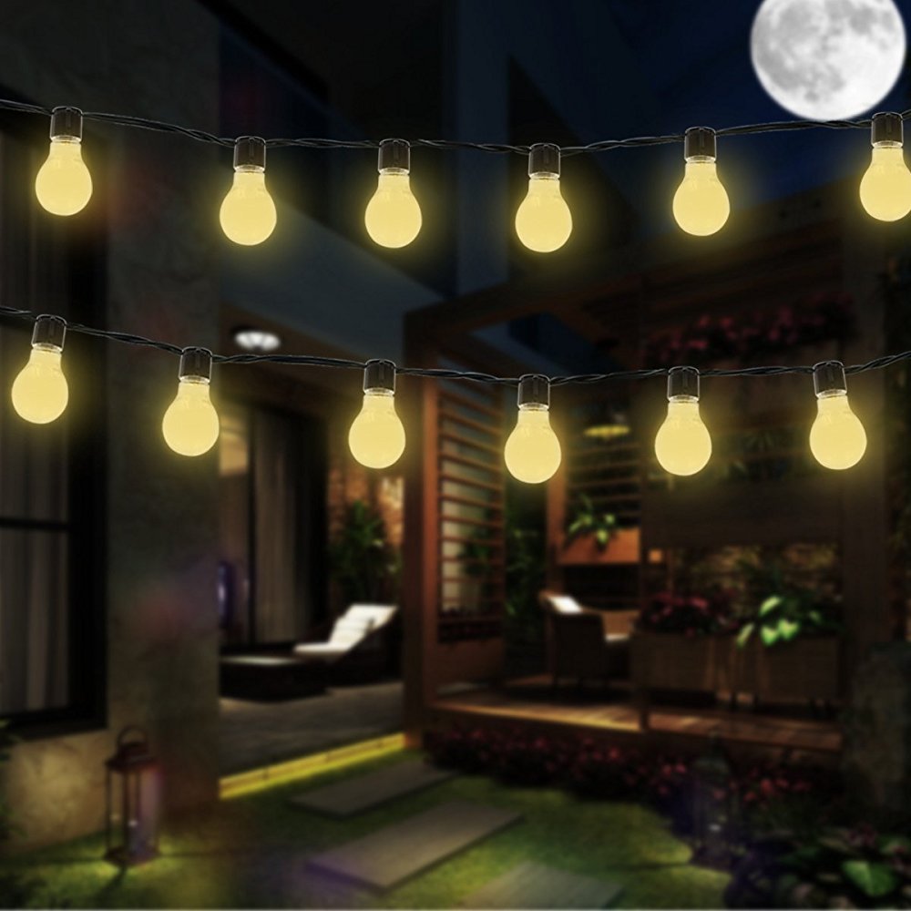 keeda Solar String Lights Outdoor Globe, 11.5foot/3.5Meter 10LEDs Waterproof Clear Plastic Bulbs Village Holiday Decoration Lights for Home Garden Backyard Gazebo Christmas