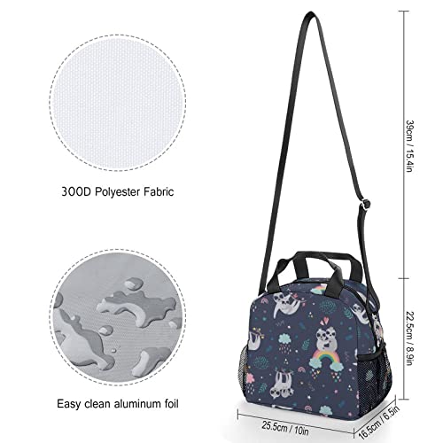 Cute Sloths Lunch Bag for Women Men, Portable Insulated Lunch Box, Lunch Tote Bag for Work Outdoor