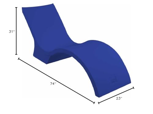 Ledge Lounger - Signature Chaise Deep - Inside Pool & Sun Shelf Lounge Chair - Designed for Deep Shelves 10”-15” - Compatible with All Pool Types - Poolside & Sun Deck Tanning - Set of 2 - Dark Blue