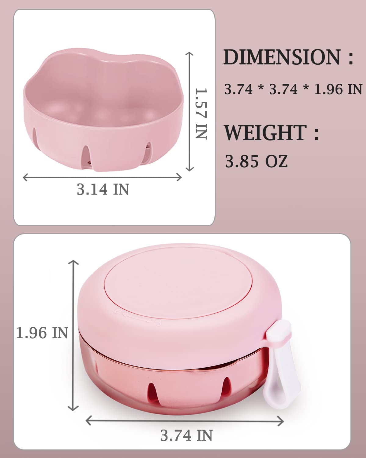 Denture Case, Definitely No-Leak Denture Bath Box for Traveling Perfectly, Denture Cup with Strainer & Magnetic Mirror,Completely Clean Care for Retainer, Mouth Guard, & Denture(PINK)…