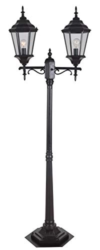 Kenroy Home 93434ORB Villa Lanterns, 2 Light Portable Post, Oil Rubbed Bronze
