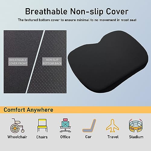 Found Notice 3D Gel Seat Cushion,Cooling & Soft & Breathable,for Office Chairs, Car Seat Cushion for Long Sitting, Wheelchair Pads for Tailbone Pressure Relief Butt & Back Pain, Purple/Black