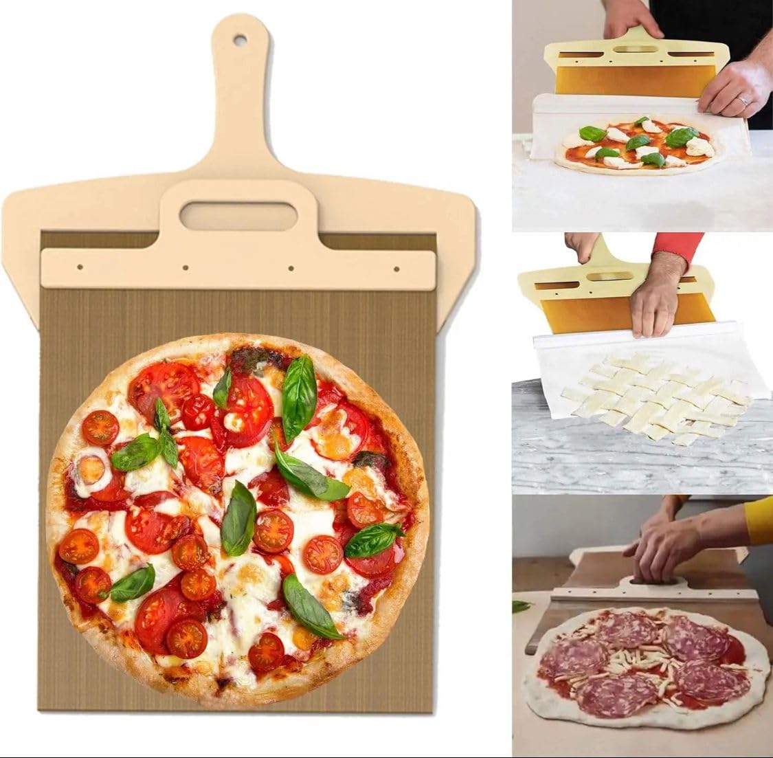 DASZERX® Pizza Smart Slider that Transfer Pizza Perfectly, Sliding Magic Premium Pizza Peel Slider, Pizza Paddle Slider With Handle & Baking Cloth Non-Stick Pizza