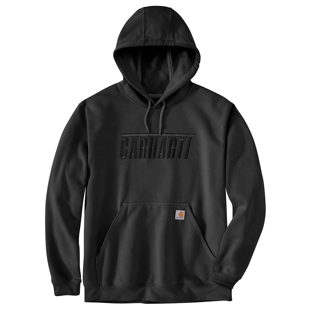 Carhartt Men's Loose Fit Midweight Embroidered Logo Graphic Sweatshirt, Black