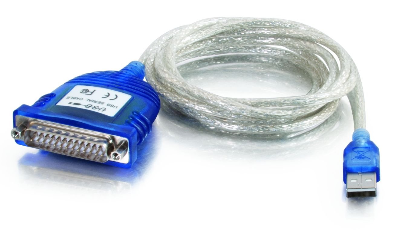 Legrand - C2G USB to DB25 Serial Adapter Cable, Adapter Cable, USB to Desktop Adapter, 6 Foot Adapter Cord, Gray, 1 Count, C2G 22429