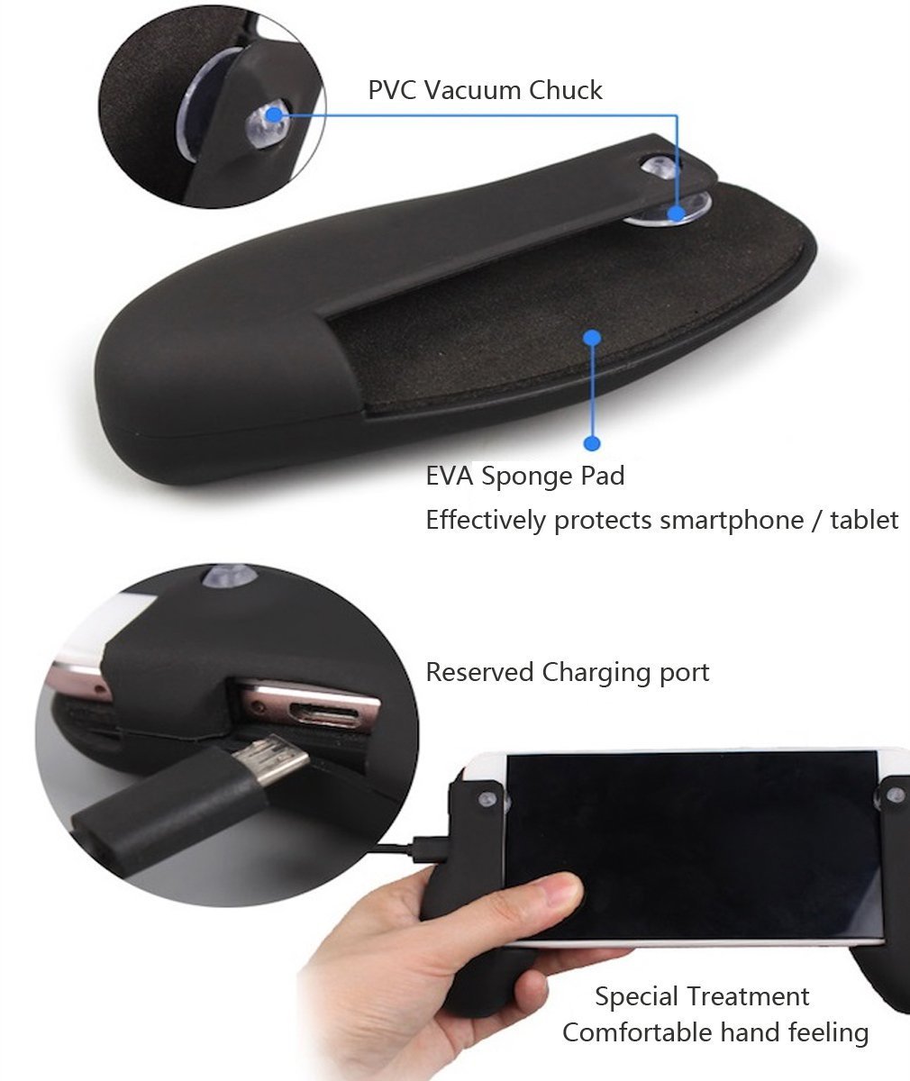 iPad /Android Tablet /SmartPhone Game Controller, Mobile Phone Gamepad Holder Mobile Game Grip Mobile Gamepad Joystick Game Clutch for 4~12.9 In Equipment(black)