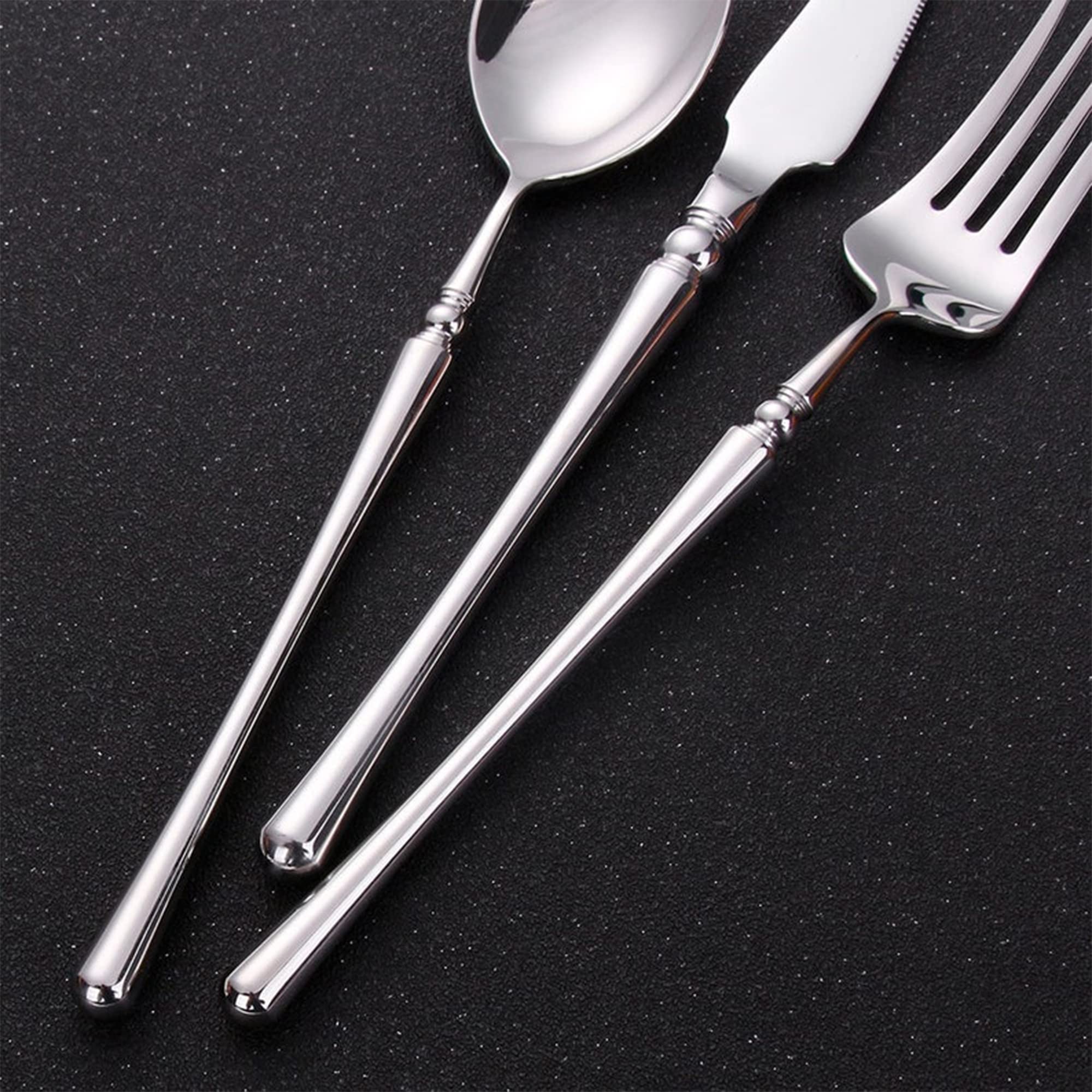 Cutlery Set 20 Pieces Stainless Steel Silverware Set, Dining Modern Elegant Flatware Travel Silverware, Home, and Restaurant Cutlery