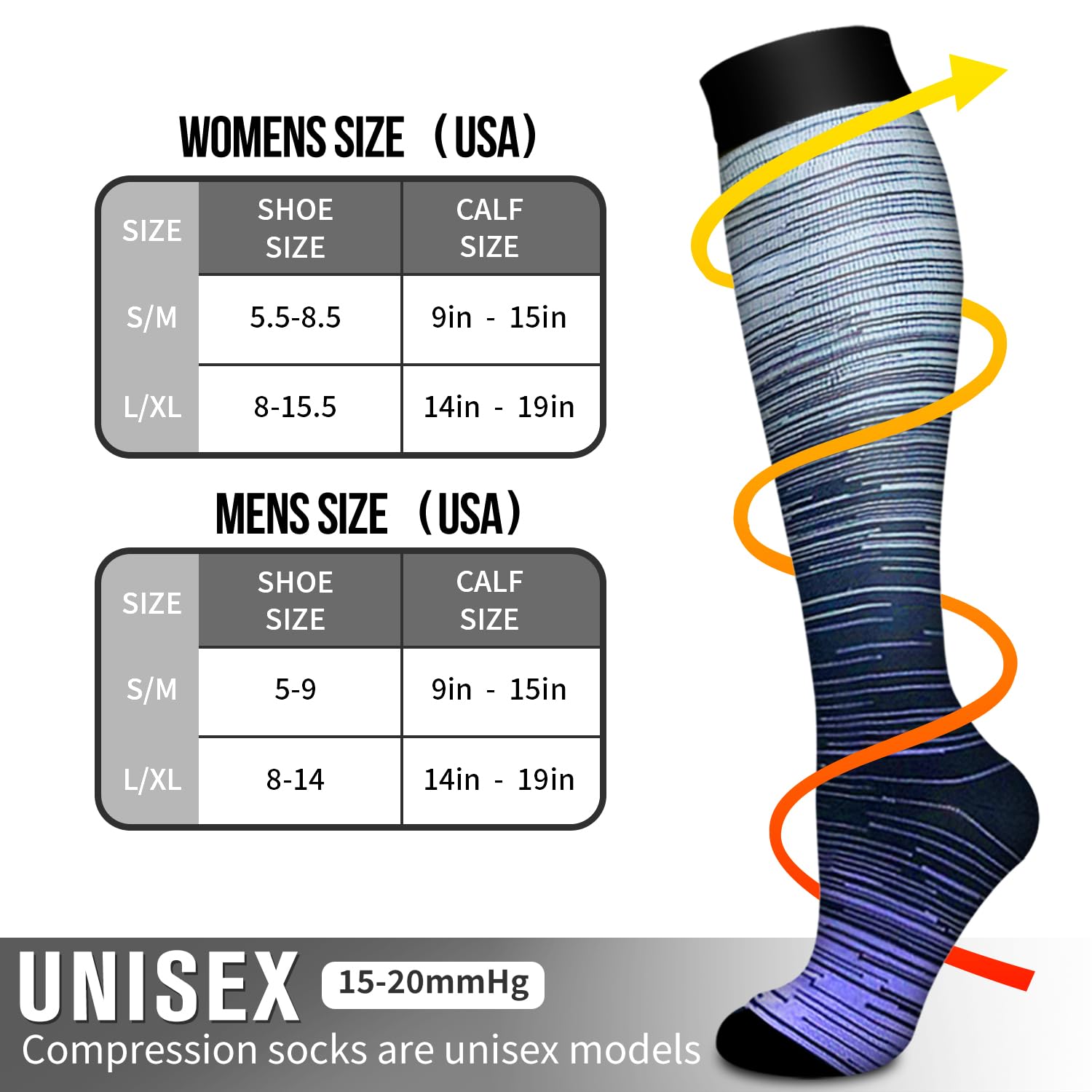 Bluemaple 6 Pack Copper Compression Socks for Women and Men Circulation-Best Support for Medical, Running,Nursing,Athletic