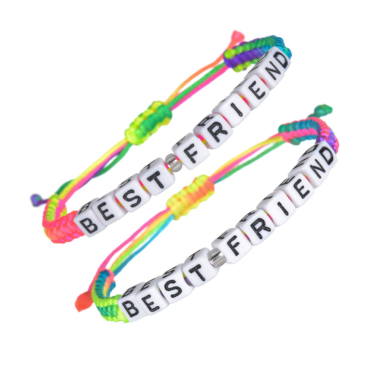 CaleesLLC 2Pcs Best Friend Bracelets Handmade Braided Rope Adjustable Friendship Bracelets Mutual Attraction Long Distance Inspirational Gift for Women Couples Graduation Day Christmas Day