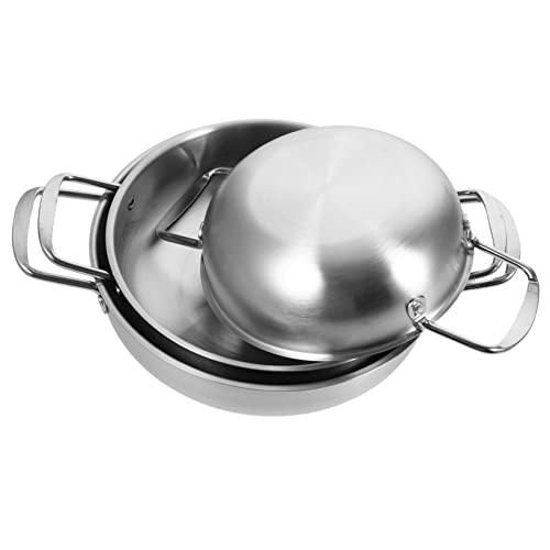 HEMOTON 3pcs Soup Pot Stainless Steel Saute Pan Butter Melting Pot Seafood Boil Pot Ramen Pot Korean Cooking Pot Kitchen Pot Noodles Cooking Pot with Handle Home Supplies Home Cook Pot