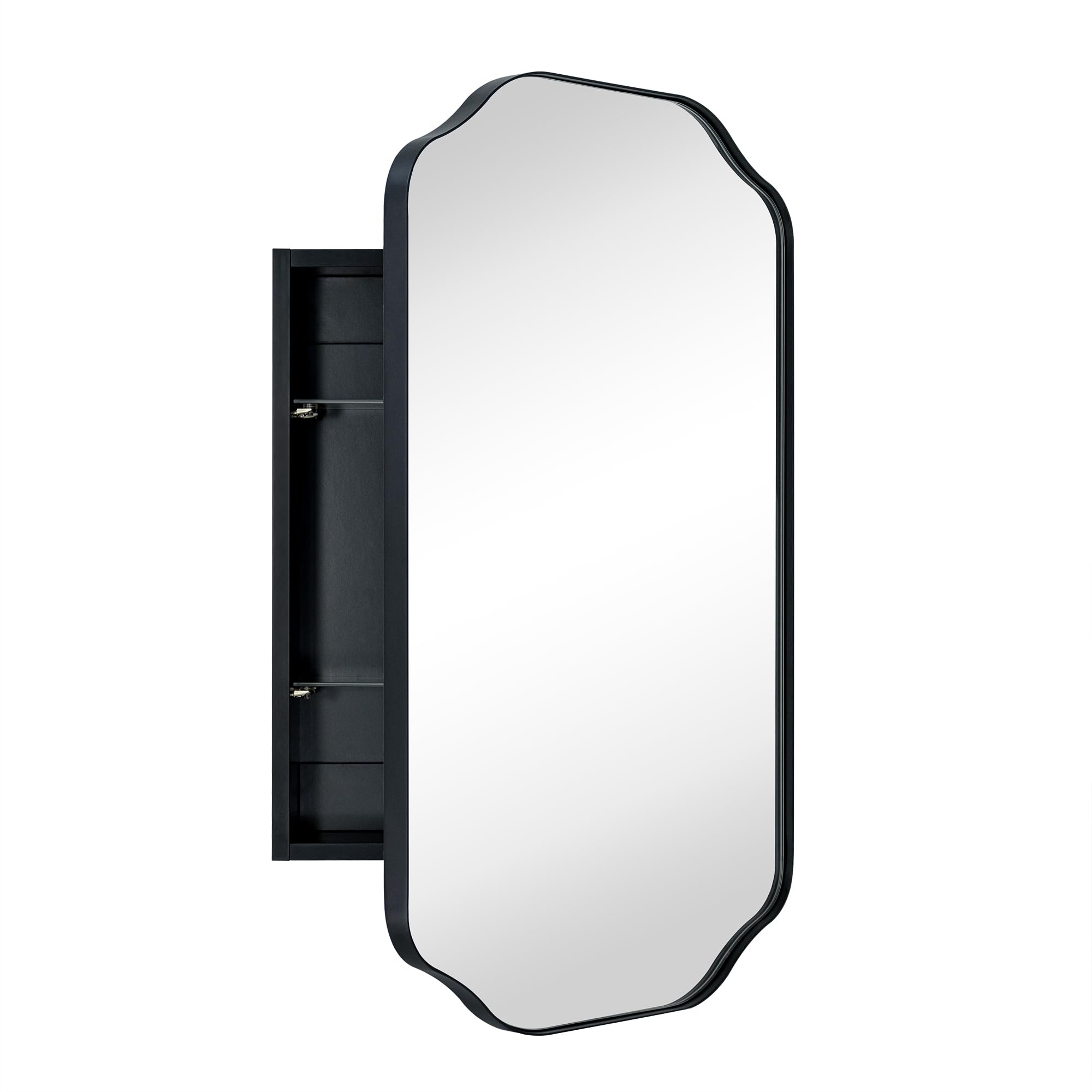 GRACTO Arched Metal Surface Mount Medicine Cabinet with Mirror Rectangle Bathroom Cabinet, 18'' W x 29'' H