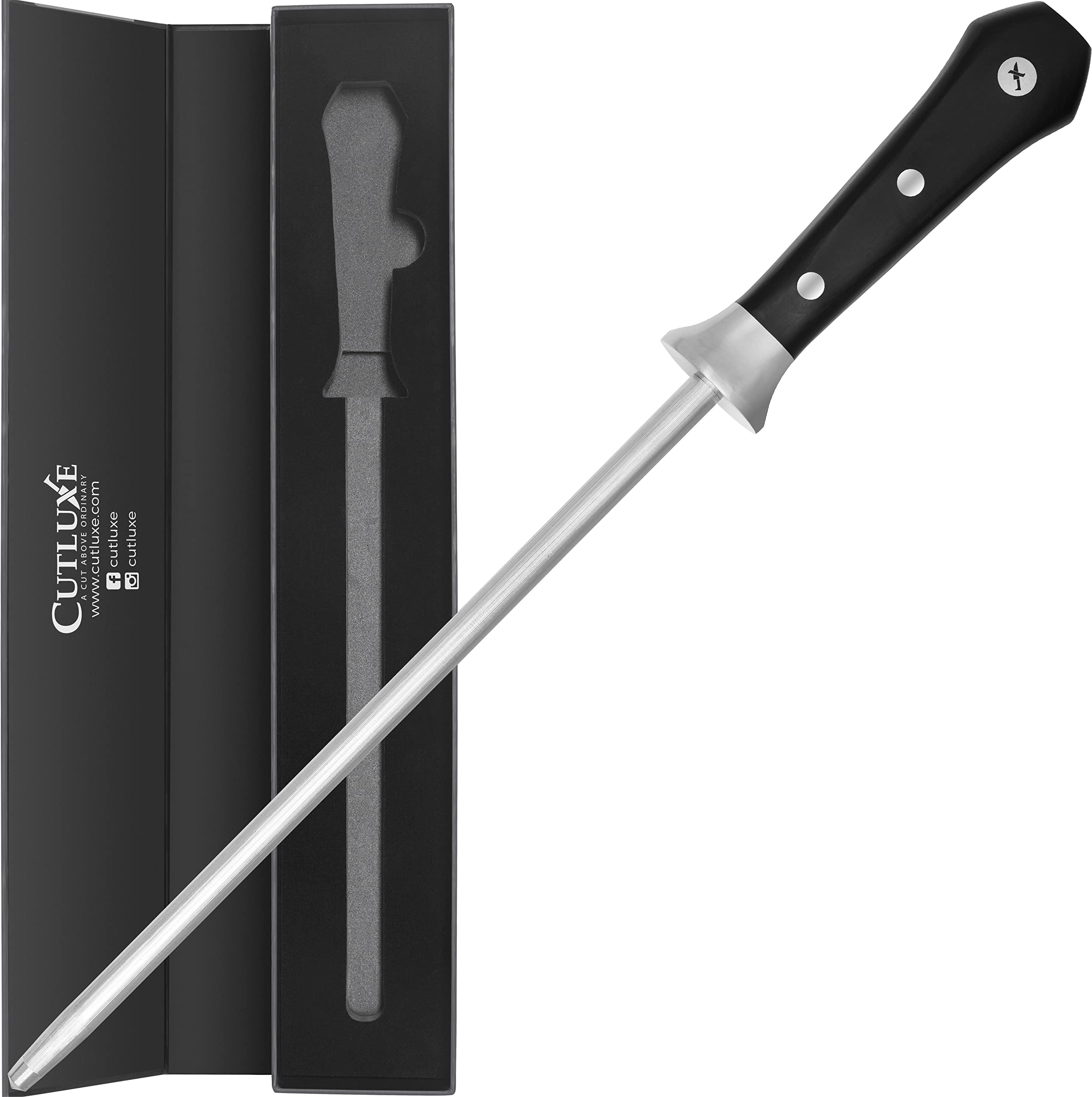 Cutluxe Chef Knife and Honing Steel Rodβ Forged High Carbon German Steel β Full Tang & Razor Sharp β Ergonomic Handle Design β Artisan Series