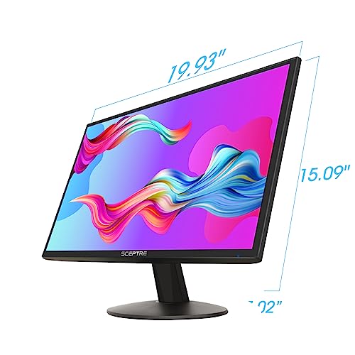 Sceptre 20" 1600x900 75Hz Ultra Thin LED Monitor 2x HDMI VGA Built-in Speakers, Machine Black Wide Viewing Angle 170° (Horizontal) / 160° (Vertical)